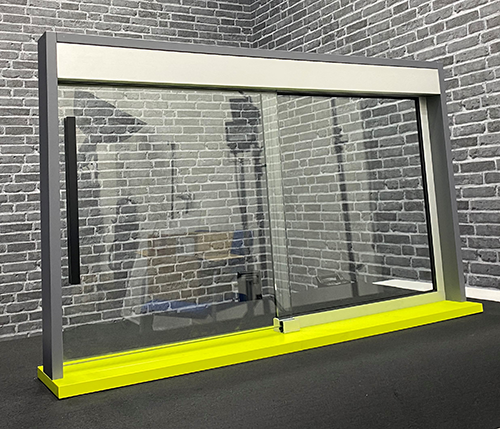 INFINITYSLIDE table display glass fixed and sliding | OnLevel Ltd